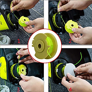 YWNYT 11ft 0.080" Replacement Trimmer Spool for Ryobi One Plus AC80RL3 18V 24V and 40V, Autofeed Cordless Weed Eater Spools String Line with Cap (12 Spool + 2 Cap)