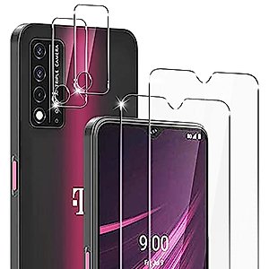 [2+2 Pack] Cizerin Tempered Glass Screen Protector for T-Mobile REVVL V+ 5G 2021 6.82 inch(T-Mobile REVVL V Plus 5G) - and Camera Lens Protector - Anti-Fingerprint - Shatter Proof - Gorilla Glass
