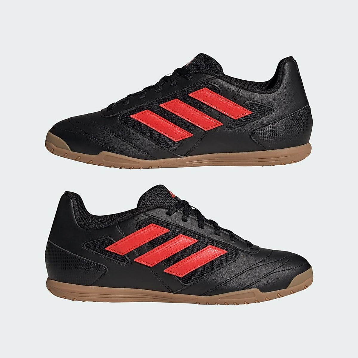 adidas Men's Super Sala 2 Sneaker, Core Black/Bold Orange/Gum, 10.5
