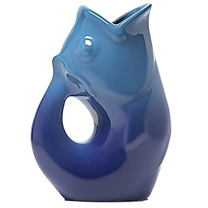 Gurgle Pot Fish Pitcher - Ombre Dark Gradient Blue