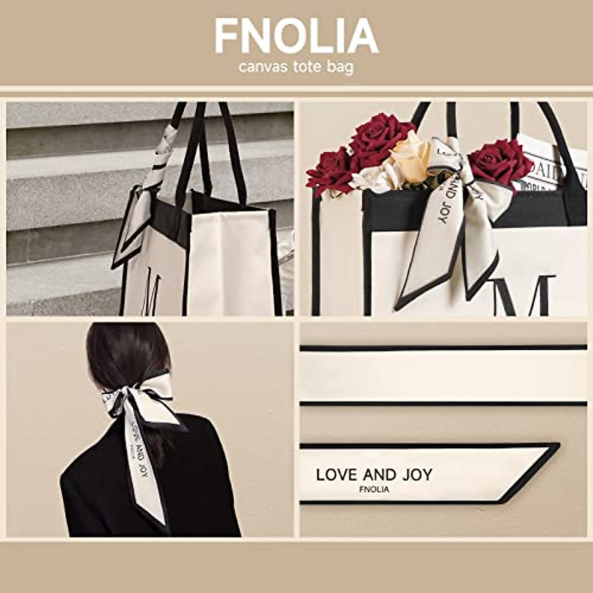 FNOLIA Birthday Gifts for Women Initial Canvas Tote Bag For Women Who have Everything Unique Gift for Teacher Mother Friends Female Mom Sister Her Large Beach Tote Letter N