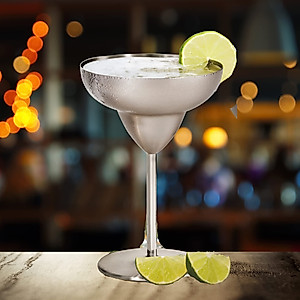 Oggi Stainless Steel Margarita Glasses - 12oz, Set of 2 - Unbreakable Margarita Glasses, Ideal Outdoor Margarita Glasses for Boating, RV, Parties, Stylish Cocktail Glasses & Margarita Glass Gift Set