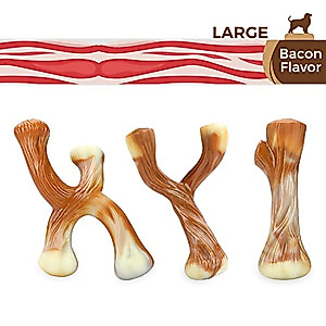 Tikaton Holiday 3-Pack Durable Dog Chew Toys for Aggressive Chewers, Bacon Flavor, Large