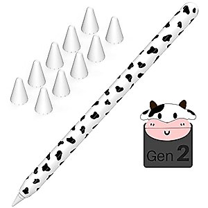 NIUTRENDZ Cow Print Case for Apple Pencil 2nd Generation Cover Protective Silicone Sleeve Skin Accessories Compatible with Apple Pencil 2nd Gen (Black)
