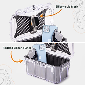 Evergreen 58 Waterproof Dry Box Protective Case - Travel Safe/Mil Spec/USA Made - for Cameras, Lenses, Phones, Pistols, First Aid, Boating, Water Sports, Tacklebox, Ammo Can, Deck Boxes (Orange)