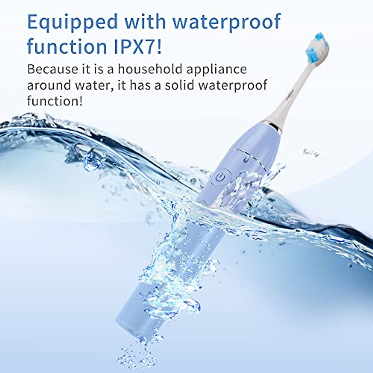 Aicoreray Electric Toothbrush for Kids 8-12, 4 Modes with 30s Smart Timer, Charge for 6 Hours and Use for 30 Days, Electric Toothbrush for Adults & Kids, Includes 4 Replacement Brush Heads (Bule)