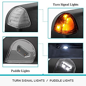 YITAMOTOR Towing Mirrors Compatible with Dodge Ram, 2009-2018 Ram 1500, 2010-2018 Ram 2500 3500 with Power Heated Led Turn Signal Light Puddle Lamp