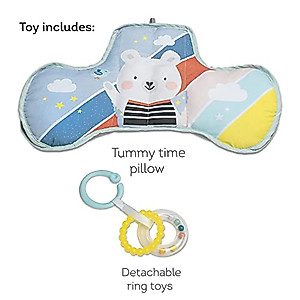 Baby Steps Tummy Time Soft Developmental Pillow for Babies 0-6 Months,Newborns and Infants Fun Play Time On Tummy, Ergonomic Design,Comfortable Tummy Time,with Detachable Ring Toys