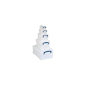 Really Useful Box bonus pack consisting of one each of 9, 3, 1.6, 0.7 and 0.3 litre capacity clear b