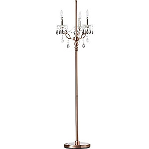 OK LIGHTING OK-5126F OK-5126f Rosie Crystal Floor Lamp Deer Antler Inspired, 18" x 18" x 62"