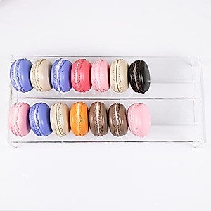 KVMORZE 8.7" Clear Cracker Serving Tray, Transparent Macaron Display Tray, Rectangular Cracker Holder for Serving Trays, Food Display Cracker Serving Tray Stand for Home (U Shape 3-Tier Acrylic)