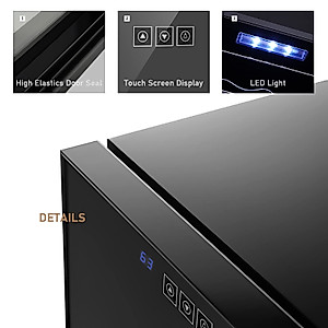 JINJUNYE Wine Cooler Refrigerator, Wine Fridge Small Countertop with Digital Temperature Control, 12 Bottle Mini Freestanding Wine Cellar for Wine, Beer, Gift for Wine Lover