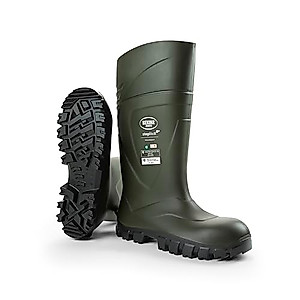 Bekina StepliteX SolidGrip S5 Safety Toe Wellington Boots for Men and Women - Lightweight Waterproof Non Slip Composite Toe Work Boots for Men and Women, Green - 8