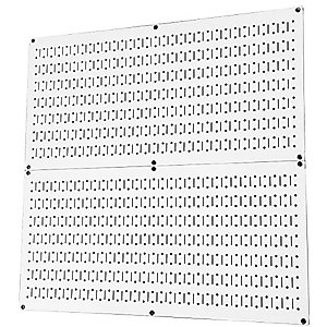 Wall Control Pegboard Rack Home & Garage Tool Storage & Organization White Metal Pegboard Pack - Two 32-Inch x 16-Inch White Steel Peg Board Panels