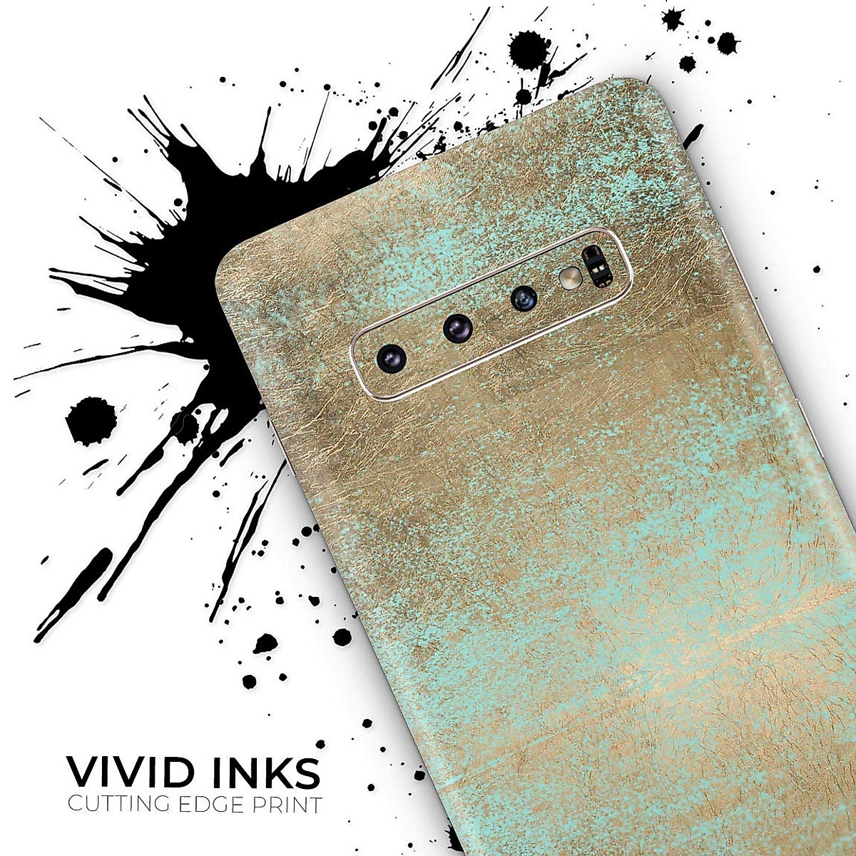 DesignSkinz Gold Scratched Foil v4 Protective Vinyl Decal Wrap Skin Cover Compatible with The Samsung Galaxy S20 (Screen Trim & Back Glass Skin)