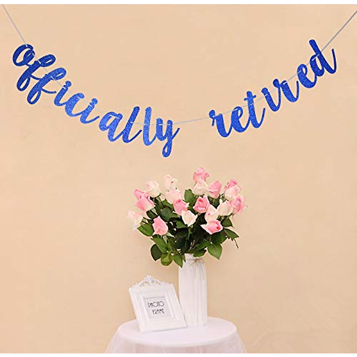 Starsgarden Retirement Party Banner, Happy Retirement, I'm Retired, Goodbye Tension Hello Pension, Goodluck We Will Miss You Retirement Party Hanging Paper flag(Blue Retired)