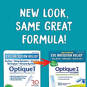 Boiron Optique 1 Eye Drops for Relief from Eye Irritation, Dry Eyes, Allergies, or Eyestrain - 30 Count
