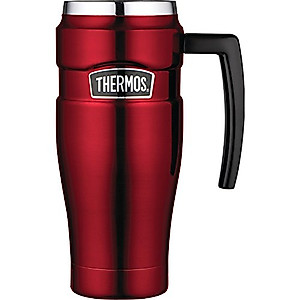 THERMOS Stainless King Vacuum-Insulated Travel Mug, 16 Ounce, Cranberry