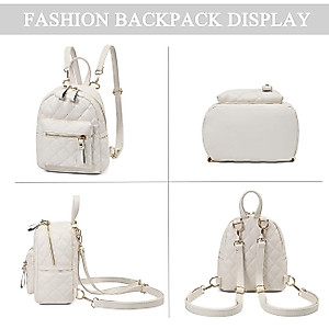 Kasqo Mini Backpack Purse for Women, Small Lightweight PU Leather Shoulder Bags Quilted Purses and Handbags