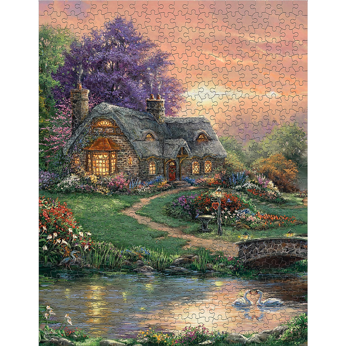 Ceaco - 8 in 1 Multipack - Thomas Kinkade - (2) Round 300 Piece, (4) 550 Piece, (1) 750 Piece (1) 1000 Piece Jigsaw Puzzles