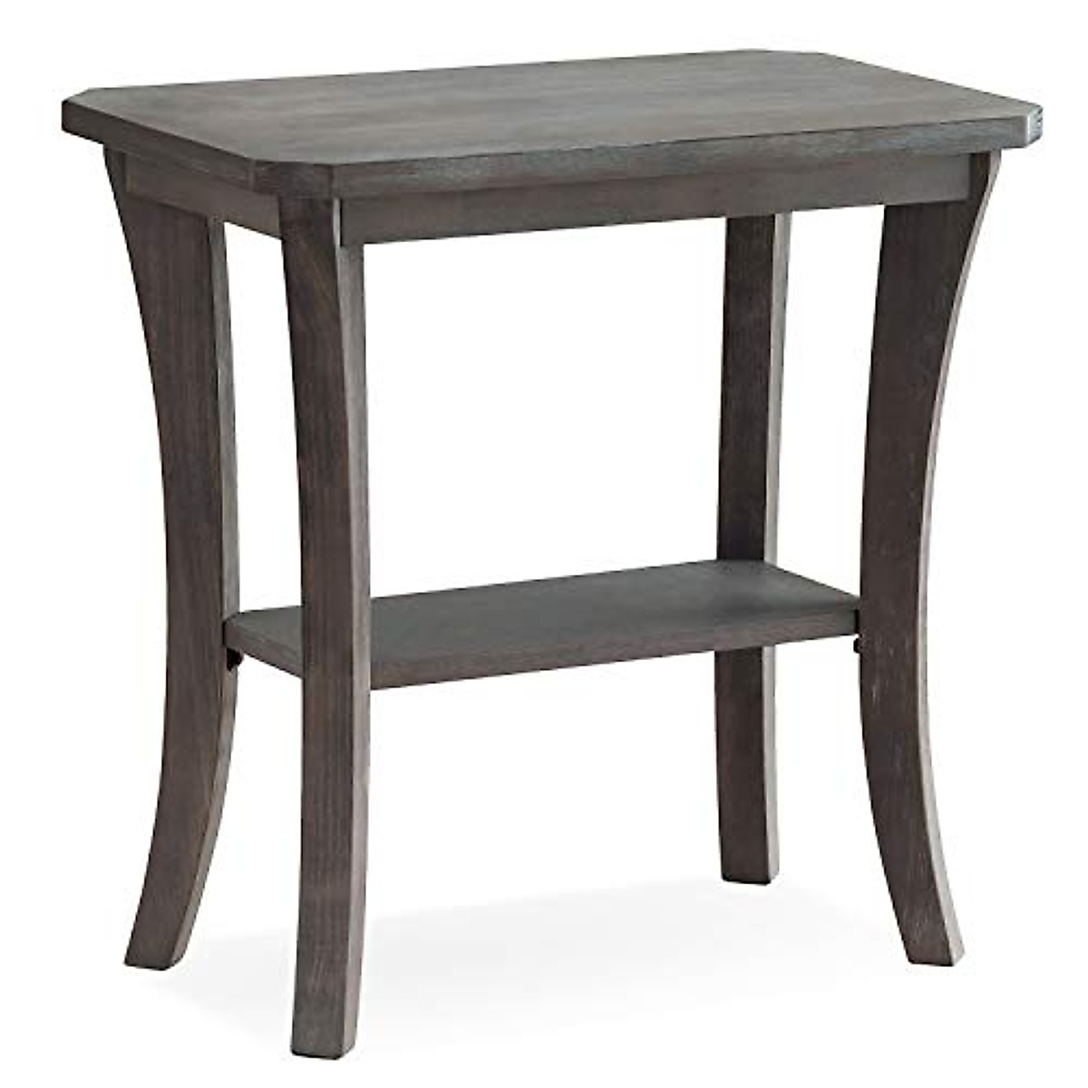 Leick Home 10305-RG Rustic Wire Brushed Driftwood Narrow Side Table with Shelf, Rustic Gray
