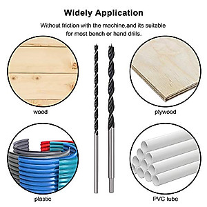 COMOWARE Extra Long Brad Point Drill Bit Set - 300mm Carbon Steel Wood Drill Bit Set for Hardwood, Plywood, Plastic, Aluminum, 7Pcs | 1/8'', 3/16'', 1/4'', 5/16'', 3/8'', 7/16'', 1/2'' (7 Pcs)
