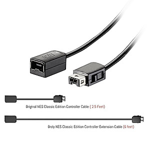 Orzly Essentials Accessory Pack for Nintendo NES Classic (NES Mini) - Accessories Bundle Includes 2X Control Pads, 2X Cable Extension Leads for Controllers and 1x Travel Bag (Console Not Included)