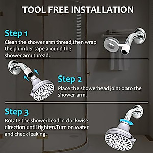 High Presssure Shower head, Premium Chrome Bathroom Fixed Showerhead, 5 Spray Settings Showerheads for Low Water Flow- Excellent Shower Head Replacement for Luxury Shower Experience
