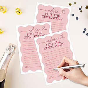 Wedding Traditions Game for Bridal Shower Pink and Red Bridal Shower Party Games for Guests 30Pcs Wedding Advice Cards for The Newlyweds Bride Groom Wedding Decorations Party Supplies - Y109