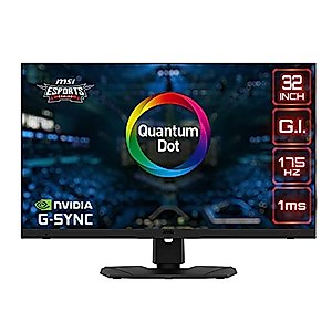 MSI Full QHD Anti-Glare 1ms 2560 x 1440 175Hz Refresh Rate HDR Ready USB/DP/HDMI 31.5” Monitor (Optix MPG321QRF-QD)