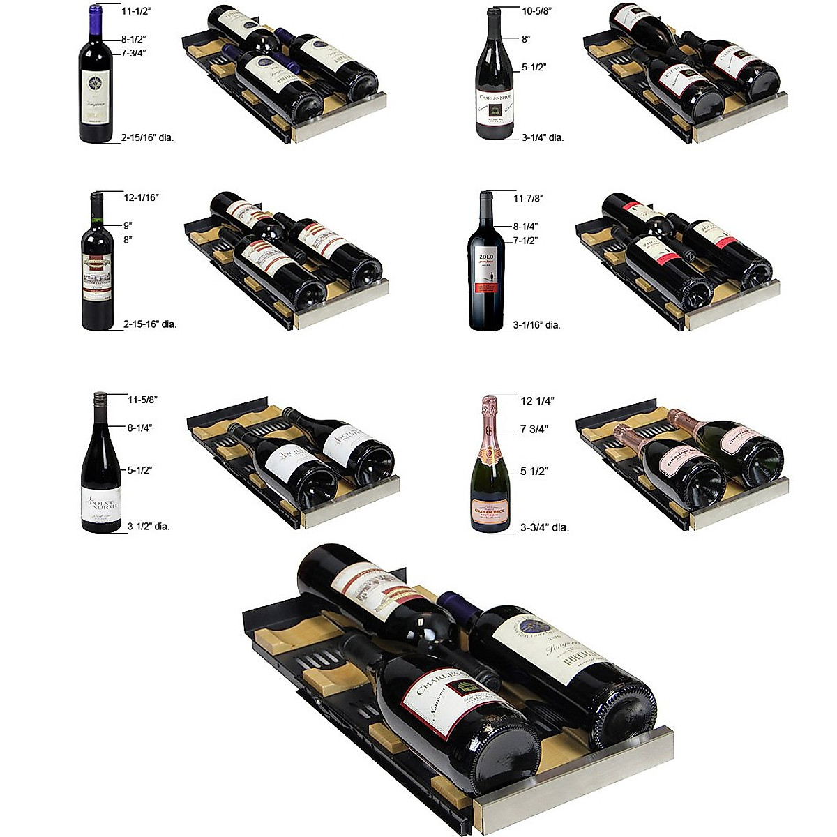 Allavino FlexCount VSWR36-2SSFN - 36 Bottle Dual Zone Wine Refrigerator with French Doors