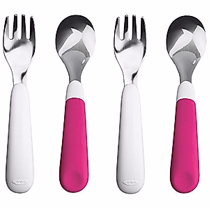 OXO Tot Fork and Spoon Set, Pack of 2 (Pink)
