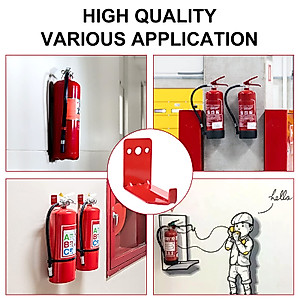 Huazu Fire Extinguisher Mount - 4 Pack Wall Hooks for 5 to 40 Lb Extinguishers, Universal Bracket with Expansion Screws