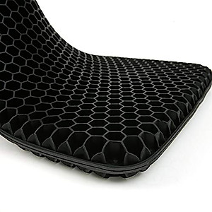 PUZXRRY Gel Seat Cushion - Double Layer Egg Gel Cushion with Breathable Non-Slip Cover for Office Car Wheelchair, Black