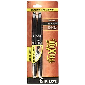Frixion Erasable Gel Pen in Black [Set of 6] Color: Black