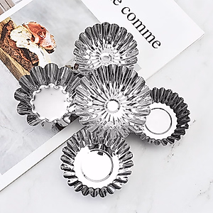 A-XINTONG 430 Stainless Steel Muffin Baking Cups Pack of 25 Pieces Reusable 5 Types Stainless Steel Mini Cupcake Molds, Nonstick Cupcake Liners Pastry Candy Molds Set DIY Cake Tools