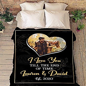 Customized Fleece Blankets for Wife with Husband's Name, Best Gift for Your Life Partner with Quotes, Valentine's Day Gifts, Birthday Gift, for Wife, Supersoft and Cozy Blanket