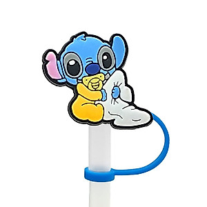 Cute Cartoon Kids Straw Tips Covers,Food Grade Reusable Silicone Straw Tip,funny Straw Covers Cap Plugs,Anti-dust Soft Straw Toppers Drinking Straw Tips Lids for 6-10 mm