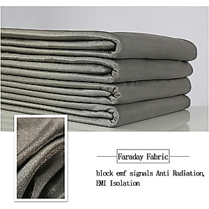 FYLFANYAN Faraday Fabric Elastic Pure Silver Fibre Conductive Material EMF Radiation Shielding Mesh for Cellular Signals, WiFi, Bluetooth, GPS Faraday Cage, RFID, EMF~/