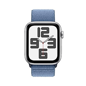 Apple Watch SE GPS 44mm Silver Aluminum Case with Winter Blue Sport Loop with AppleCare+ (2 Years)