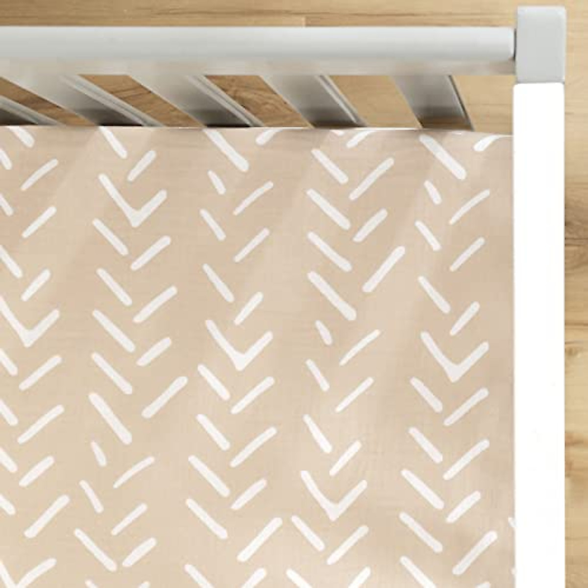 GRSSDER Soft Muslin Crib Sheet 2 Pack, 100% Cotton Crib Sheets for Boys and Girls, Fit Standard Crib Mattresses 52" x 28" Safe and Snug, Taupe/Stripe