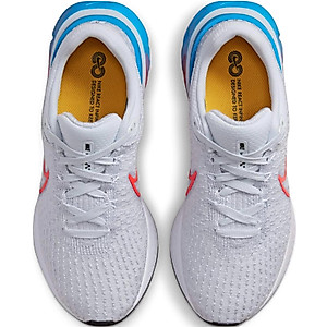 Nike Womens React Infinity Run FK 3, Football Grey/Bright Crimson, 6.5 M US