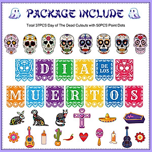 WhatSign Day of The Dead Decorations Halloween Cutouts Sugar Skull Decor Cutout Dia De Los Muertos Halloween Paper Decorations Cutouts Classroom Bulletin Board Halloween Day of The Dead Party Supplies