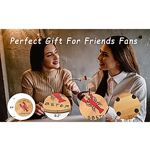 Friends Bamboo Coasters Set of 6, Friends TV Show Gifts, Friends TV Show Merchandise Presents, Funny Friends Themed Coaster Set with Coaster Holder