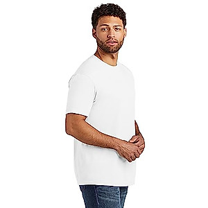 Gildan Men's Cotton Stretch T-shirts, Multipack, Artic White (Crew 3-Pack), Small