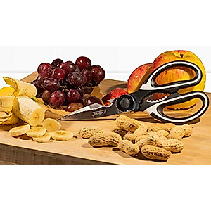 Jikoni twin-pack multipurpose kitchen scissors - heavy-duty kitchen shears, stainless steel dishwasher safe, meat, poultry, chicken, and general use, and suitable for both left and right handed people