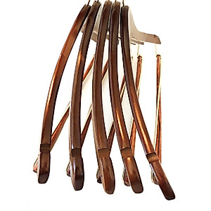 Quality Hangers Wooden Hangers Beautiful Sturdy Suit Curved Hangers Great for Travelers Heavy Duty Coat Hanger with Locking Bar Gold Hooks (5 Pack)