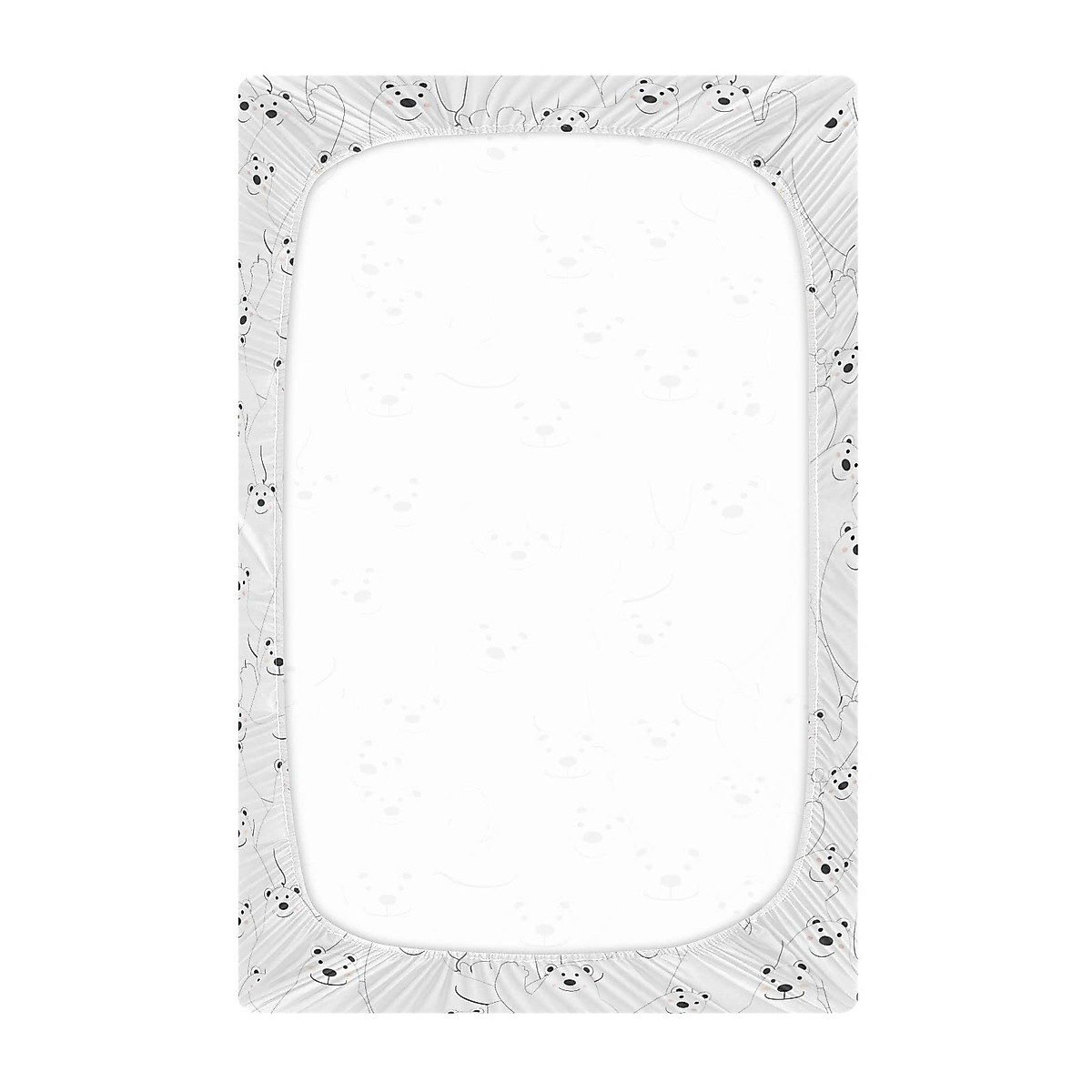 Cute Polar Bear Cartoon Seamless Pattern Baby Crib Sheets Soft Toddler Bed Sheets Breathable Mattress Cover Toddler Sheets for Nursery Stroller Crib Mattress Infant Unisex, 52 * 28 * 9in