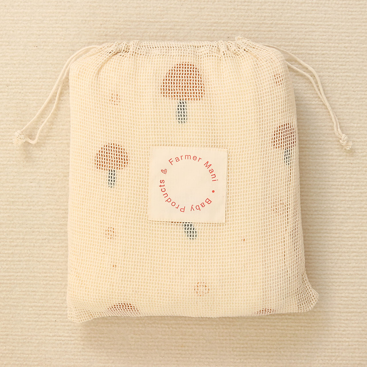 Baby Blanket for Unisex Boys Girls Toddler, Soft Minky with Double Layer Dotted Backing and Muslin Cotton Front, 39X43 in (Mushroom) Nursery Bed Throw Quilt