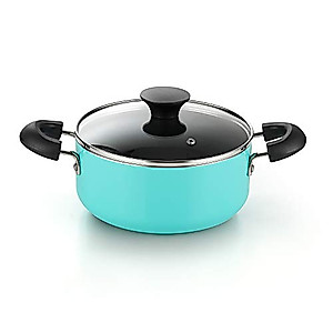 Cook N Home Kitchen Cookware Sets Nonstick, Pots and Pans Set Includes Stockpots, Saucepans, Frying Pans, Dutch Oven Pot with Lids, 10-Piece, Turquoise